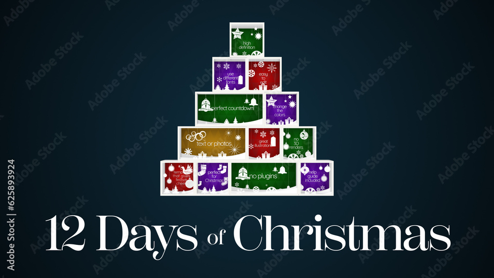 Twelve Days Of Christmas Stock Template | Adobe Stock