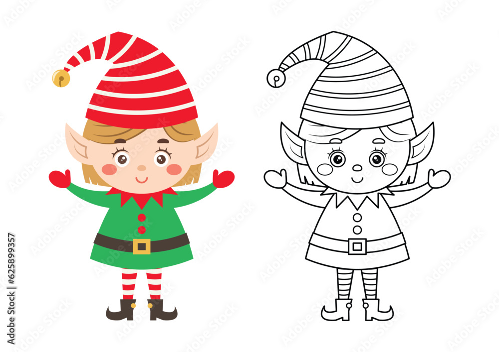 Elf cute vector illustration cartoon isolated on white background. Elf ...
