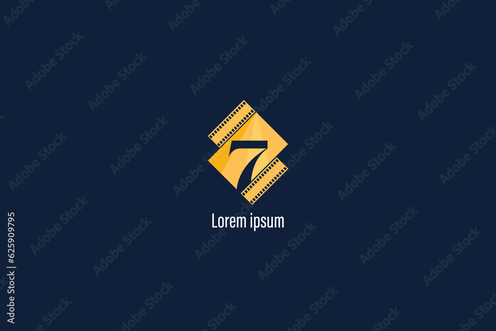 Letter 7 film company logo design, 7 lettering film vector illustration ...