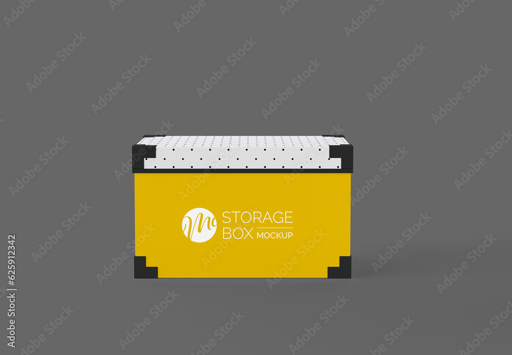 Front View of Storage Box Mockup Stock Template | Adobe Stock