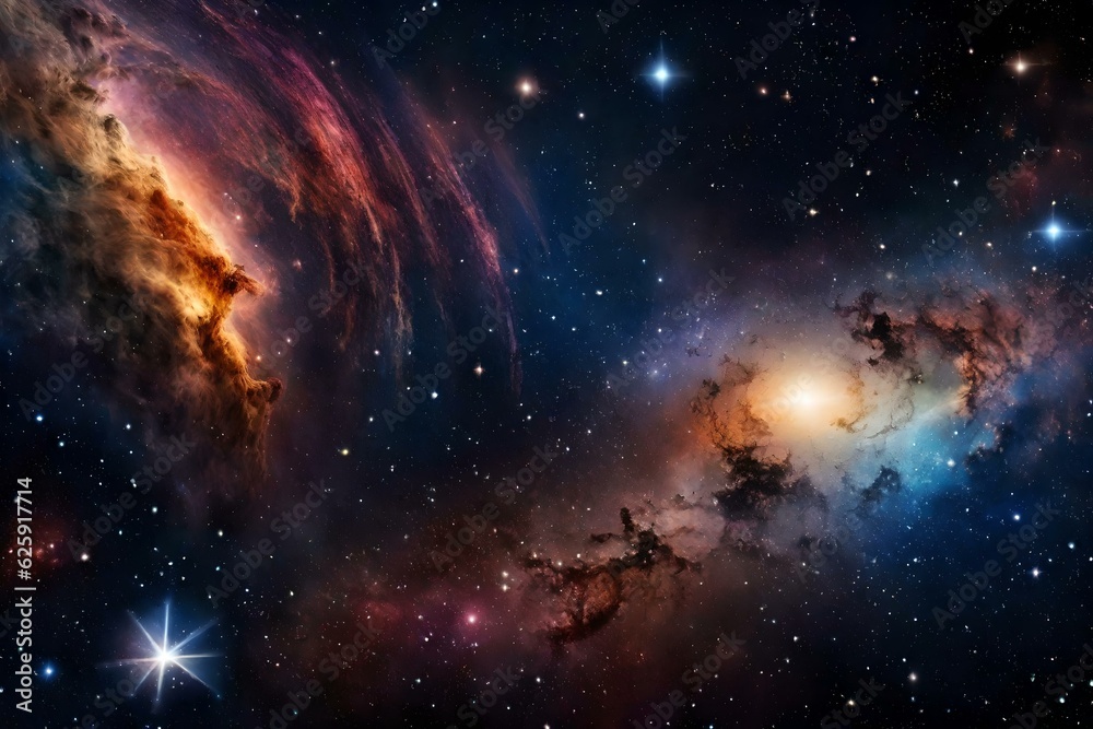 Starry Night Cosmos: Infinite Space with Stars, Galaxies, Nebulae ...