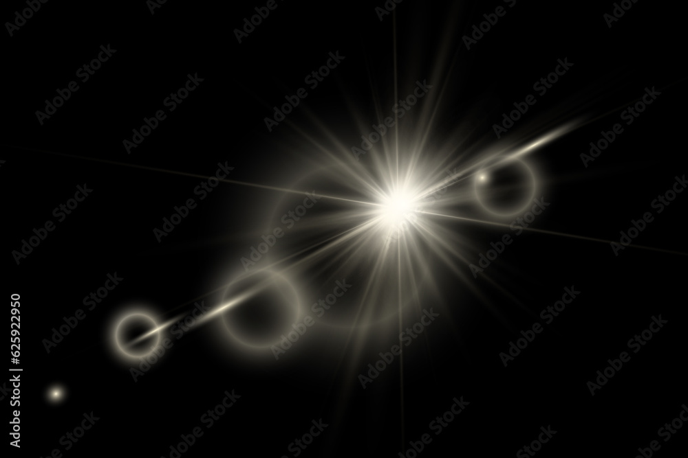 Lens flare sunlight light effect on transparent. Stock vector ...