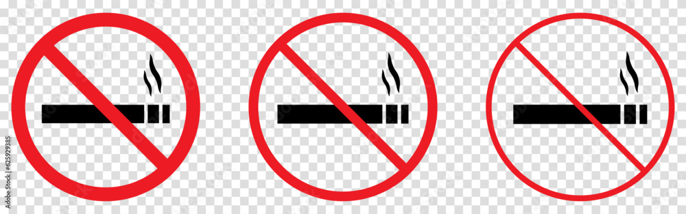 No smoking icon set. Stop smoking symbol. Vector illustration isolated ...