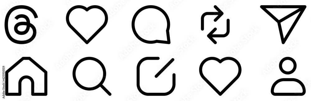 Threads networking interface icons. Instagram new app. Design can use ...