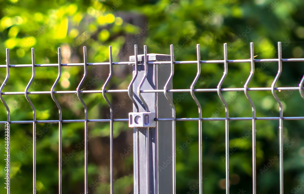 grating wire industrial fence panels. Panel fence Stock Photo | Adobe Stock