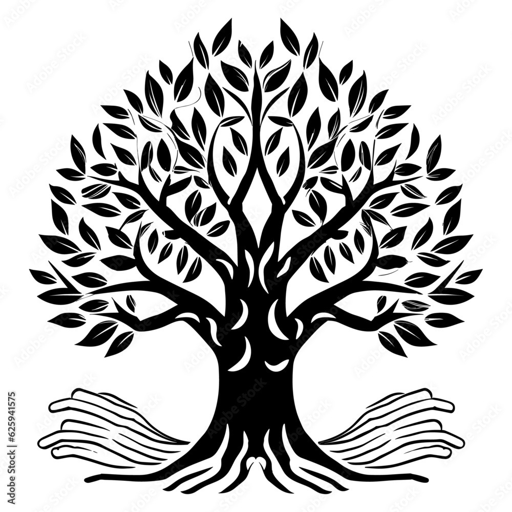 Yggdrasil tree, vector isolated on white background, tree of life ...