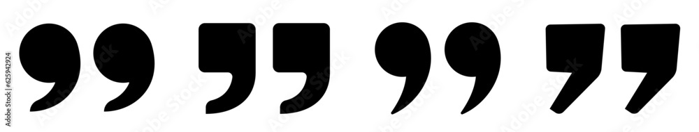 Quote marks icon set. Quotes simple collection. Template collection for ...