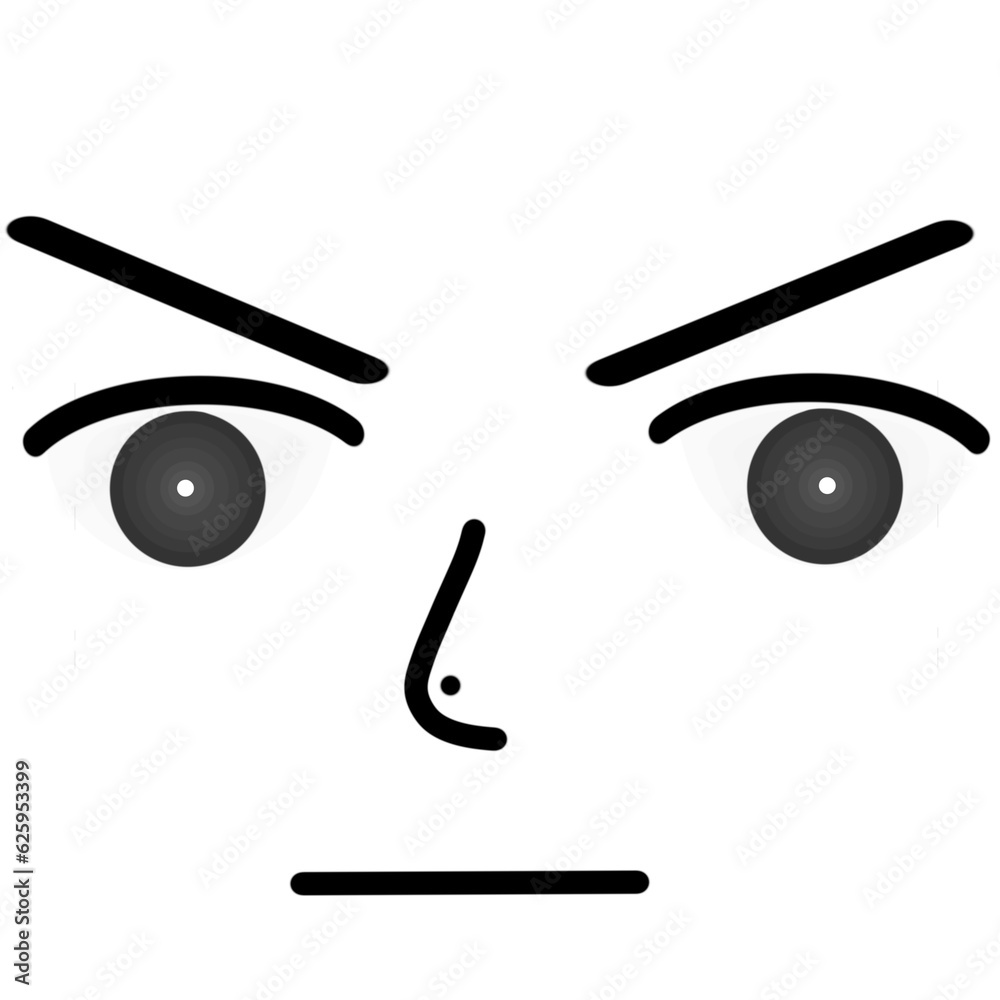 stern face painting have assertive eyes cartoon illustration sketch ...