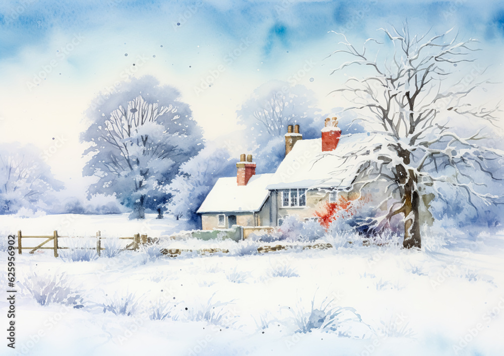 Merry Christmas and Happy Holidays, watercolour printable art print ...
