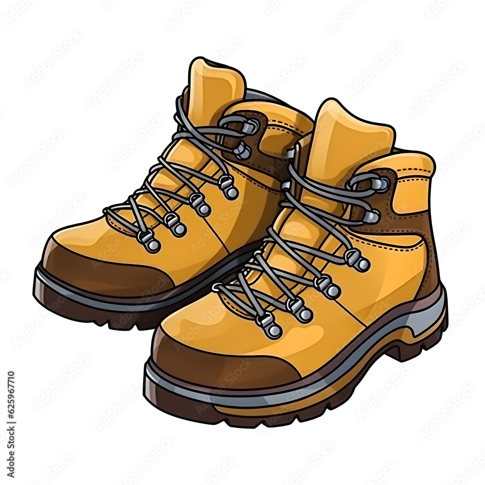 hiking boots cartoon clipart, transparent background Stock Illustration ...