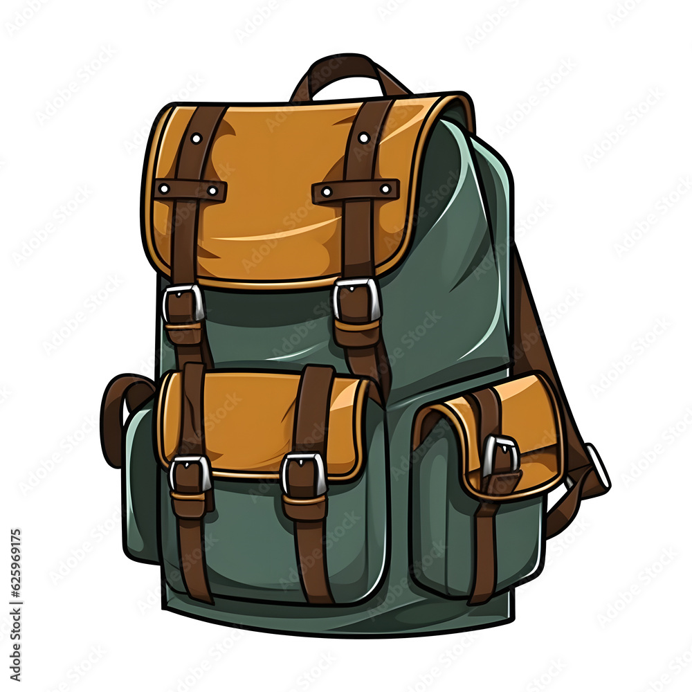 backpack cartoon clipart, transparent background Stock Illustration ...