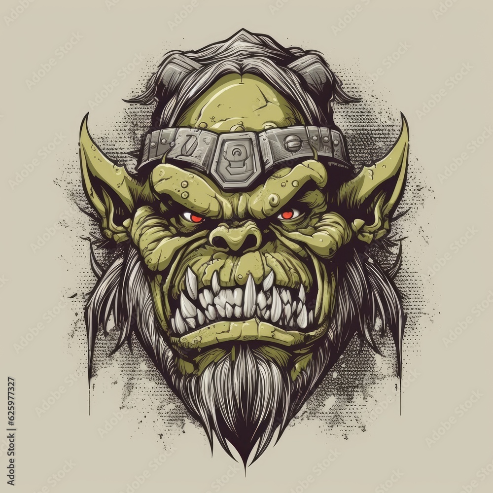 orc vector illustration for t shirt drawn in adobe illustrator ...