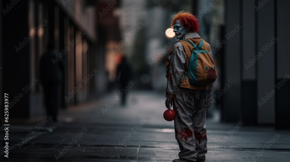 Depressed Clown. Sad Clown. Image with a copy space. Unhappy Clown ...
