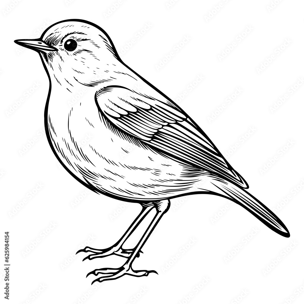 European robin silhouette, European robin mascot logo, European robin ...