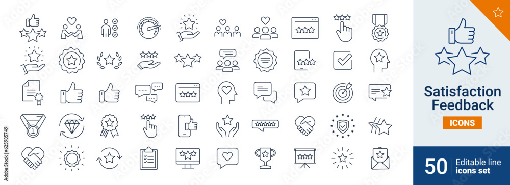 Satisfaction feedback icons Pixel perfect. review,client,application ...