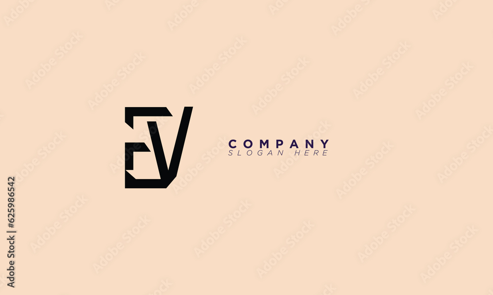 EV Alphabet letters Initials Monogram logo VE, E and V Stock Vector ...