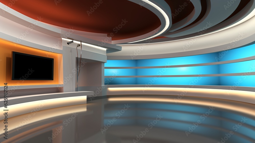 Tv Studio. News studio. News room. Background for newscast. Backdrop ...