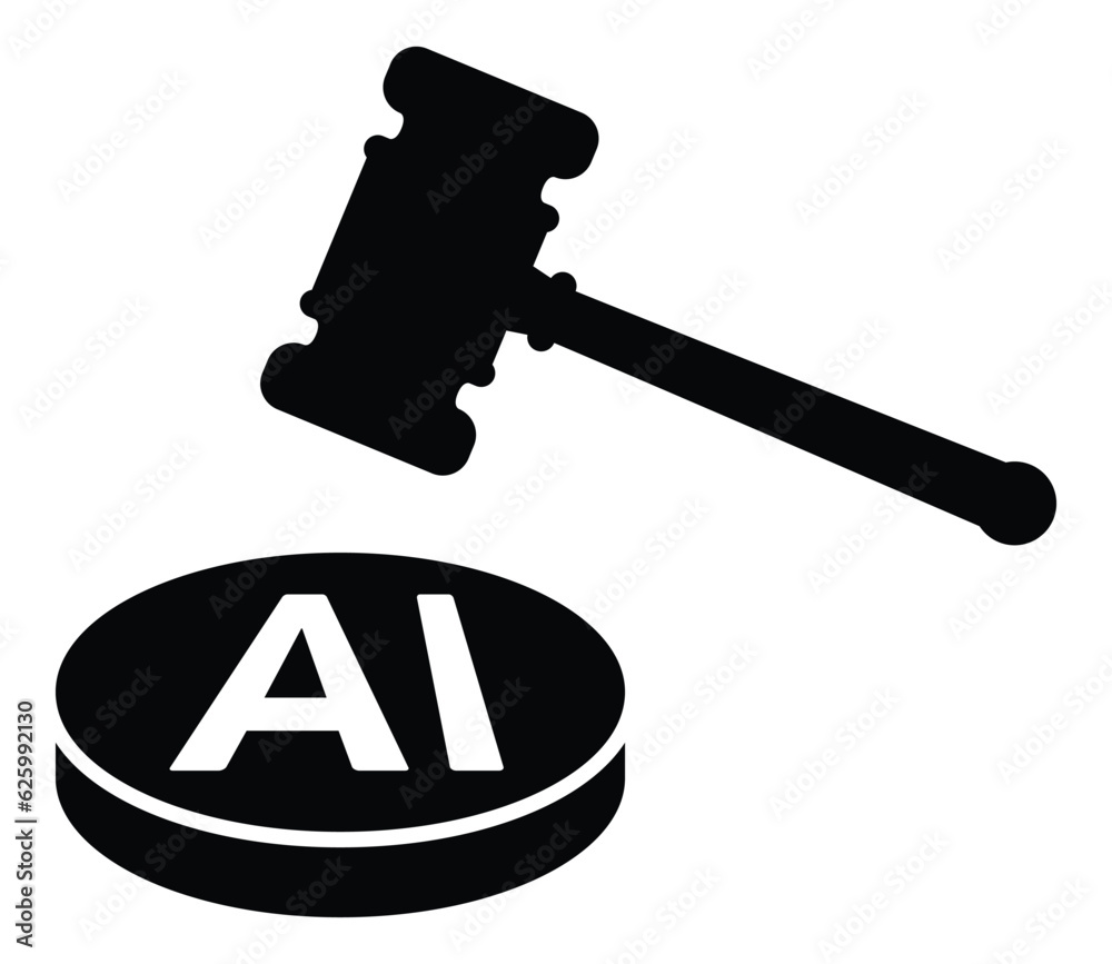 AI regulation or AI bill of rights flat vector icon for apps and ...
