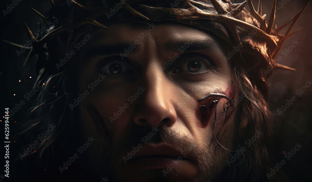Jesus Christ, Savior of mankind, generative AI picture. Stock ...