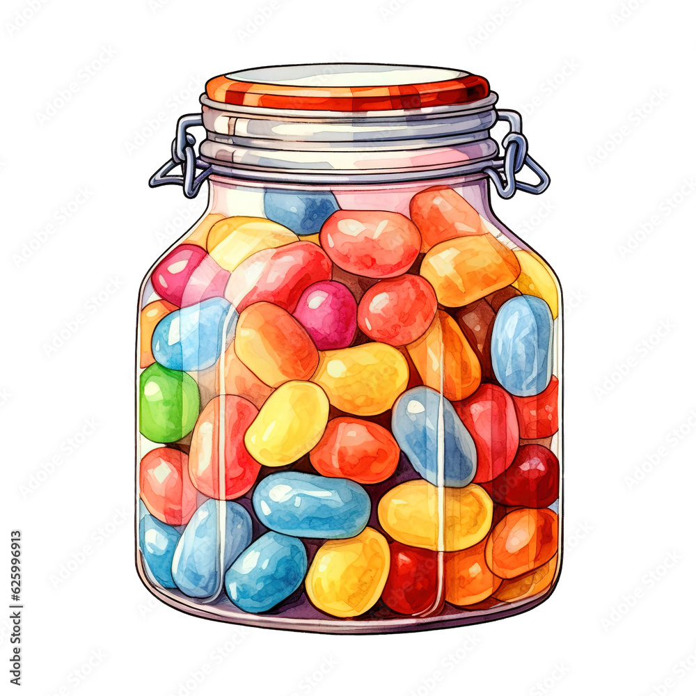 Jar of Colorful Sweets Candy Clipart isolated on Transparent Background ...
