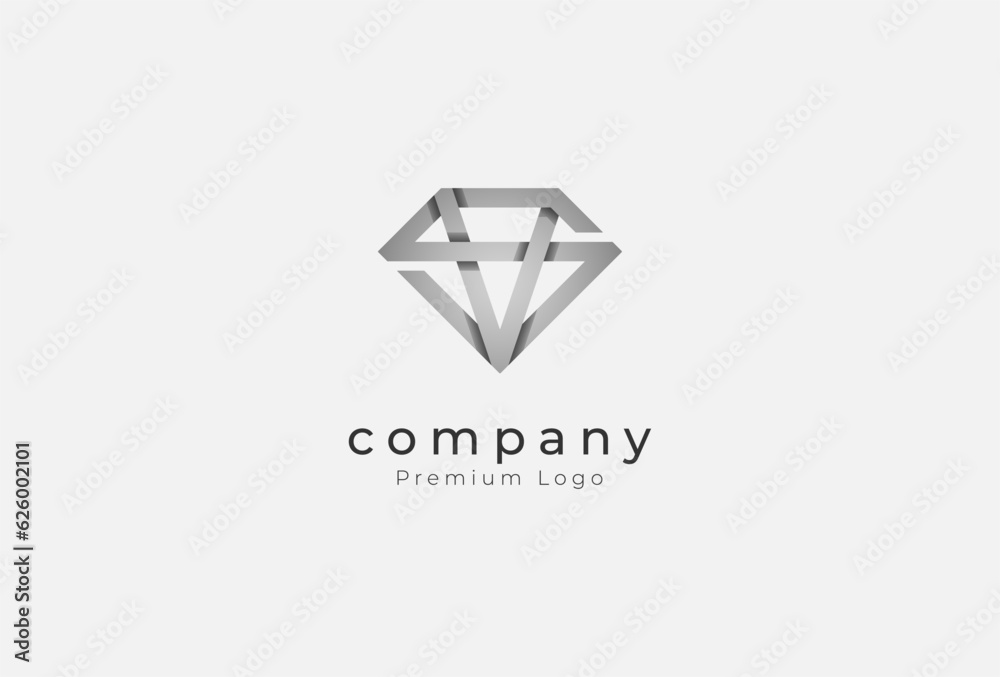 Abstract Initial letter SV or VS Diamond Logo Design, letter SW with ...