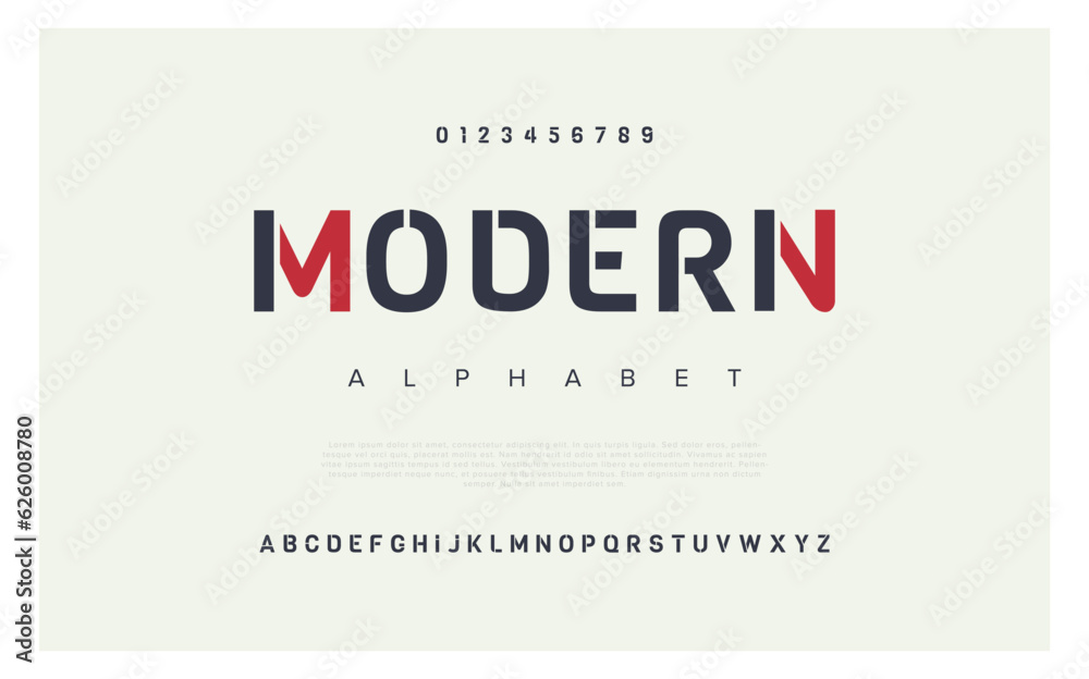 Modern Font. Typography urban style alphabet fonts for fashion, sport ...