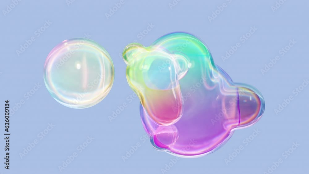 Vidéo Stock Transforming liquid blobs in a metaball animation. 3D Abstract Colorful Metaballs in ...