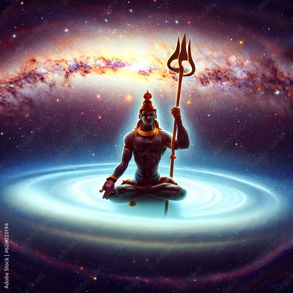 Lord Shiva Meditating with Magical Lights, in infinite Stock ...