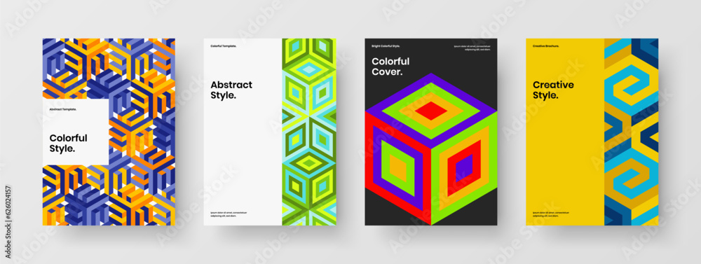 Simple geometric shapes poster layout composition. Trendy company ...