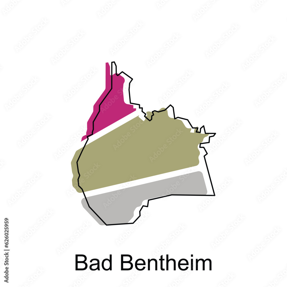 Bad Bentheim map.vector map of the German Country Vector illustration ...