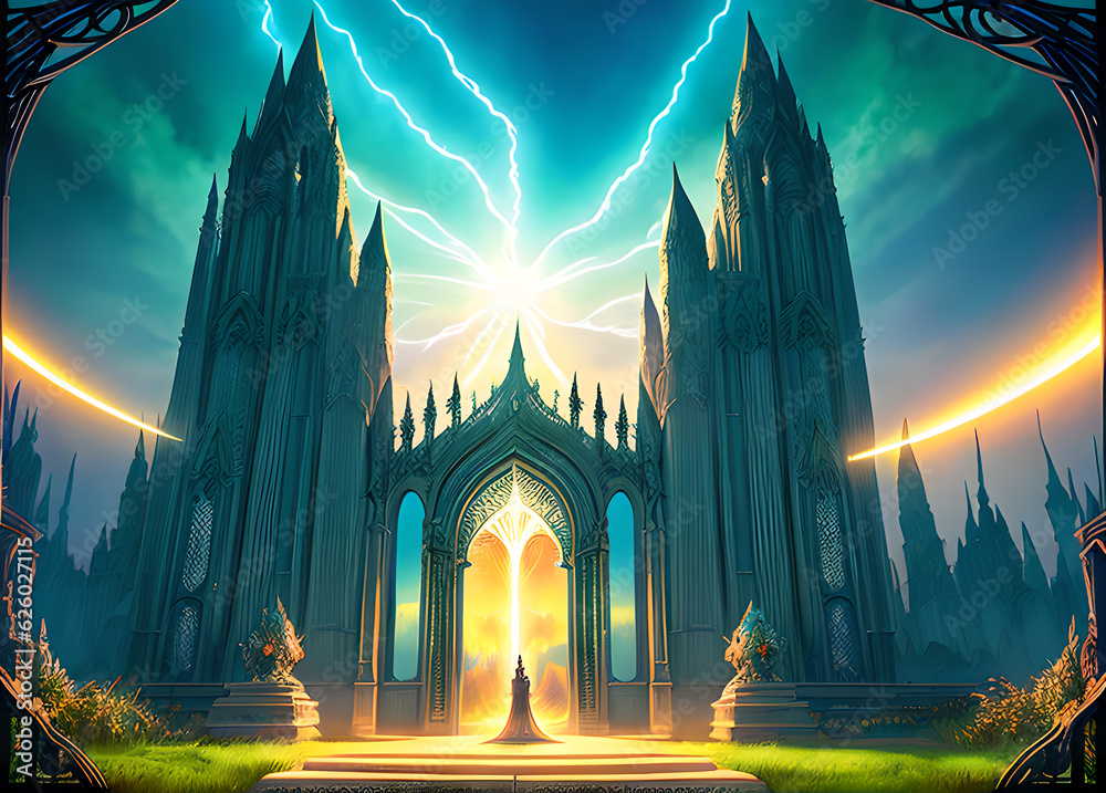 Time Portal Architectural Majestic Portal Fantastic Landscape,Setting ...