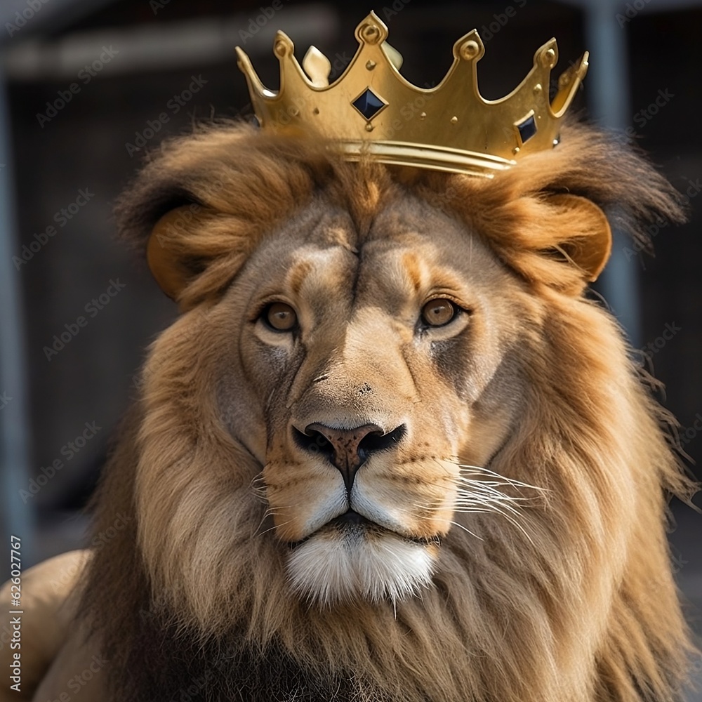 Lion, Lion with king crown, lion king, lion king, real lion, royal lion ...