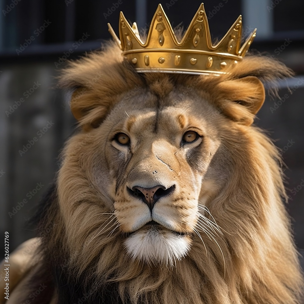 Lion, Lion with king crown, lion king, lion king, real lion, royal lion ...