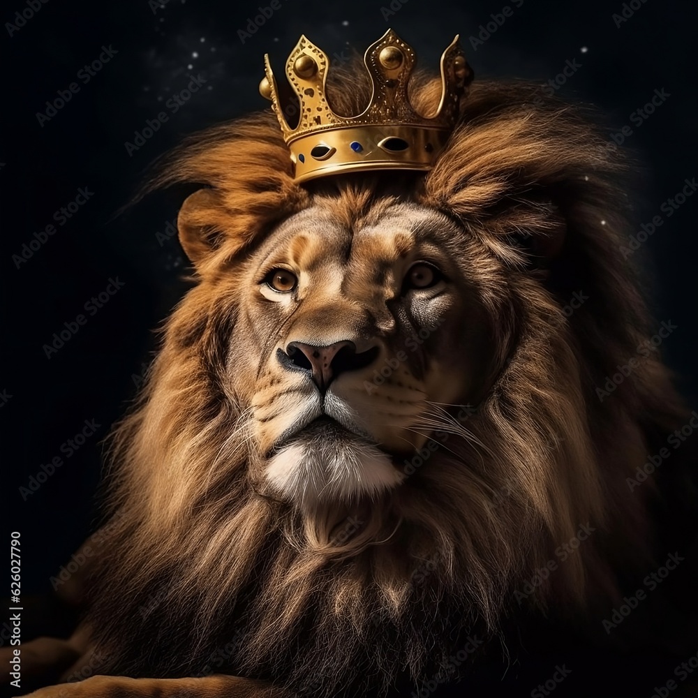 Lion, Lion with king crown, lion king, lion king, real lion, royal lion ...