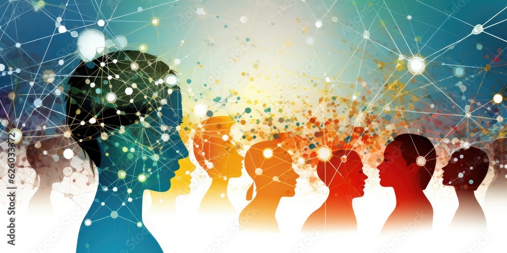 Melted Brain Connected People Communication Social Collaboration ...