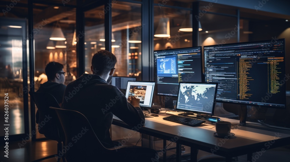A Scene Showcasing A Team Of Software Developers Coding Collaborating And Testing Applications