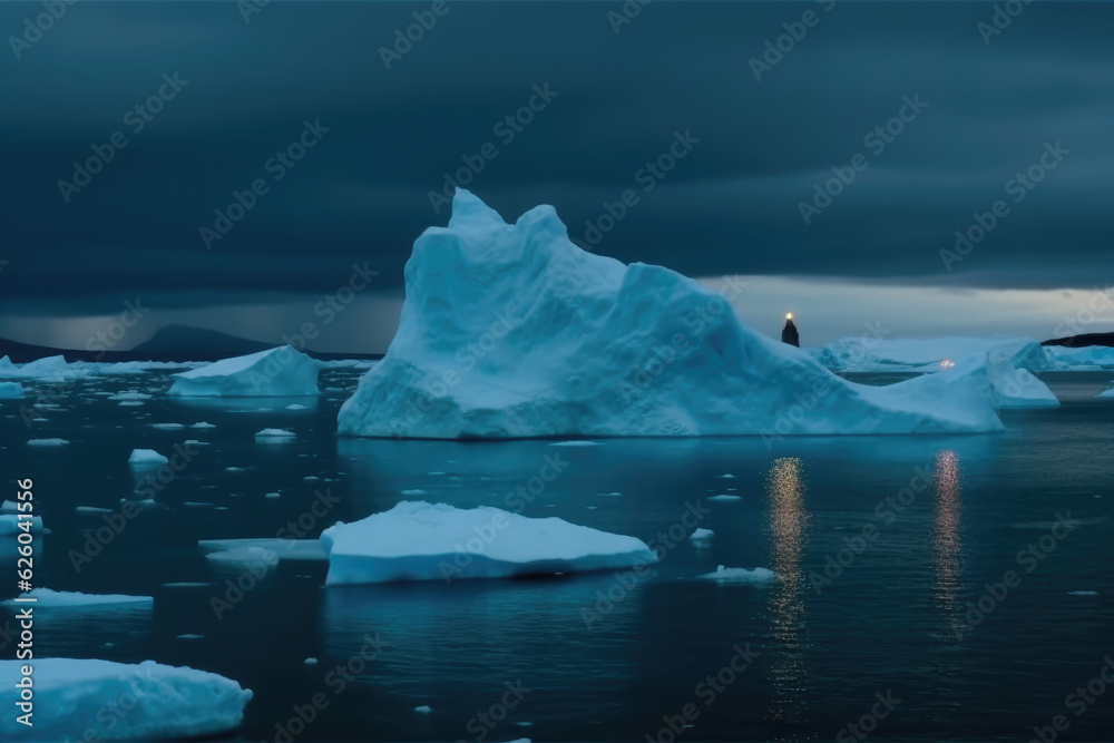Greenland ice sheet. Climate Change. Iceberg afrom glacier in arctic ...