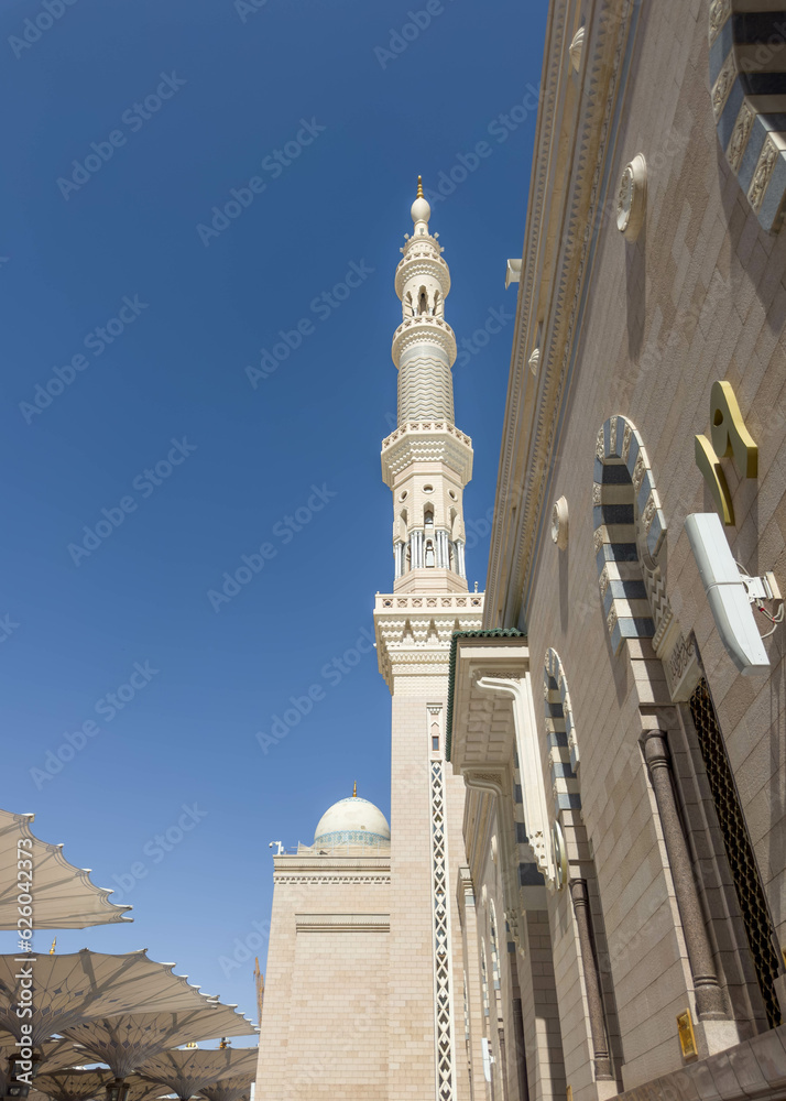 The mosque was founded by Prophet Muhammad. The famous umbrellas and ...