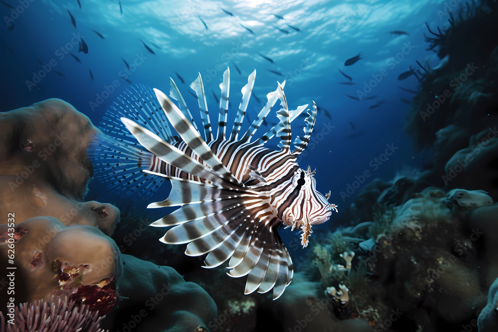 Lionfish - Native to the Indo-Pacific region known for their venomous ...