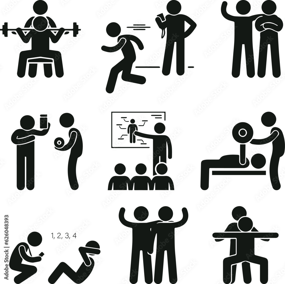 Vetor de gym physical fitness and physical training vector art design ...