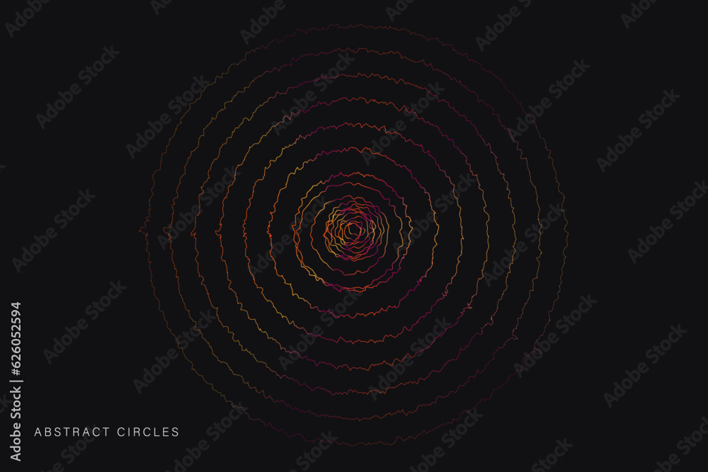 Vetor de Abstract 3d Circle Lines in Bright Vibration Style. Background ...