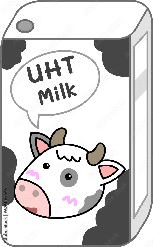 UHT milk cartoon png Stock Illustration | Adobe Stock