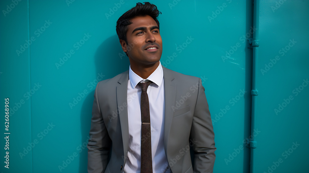 Indian Male Model in a Suit - Detailed Face and Clean-Colored Wall - AI ...