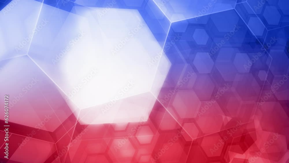 Captivating hexagon motion graphics red and blue hexagons in a fluid ...
