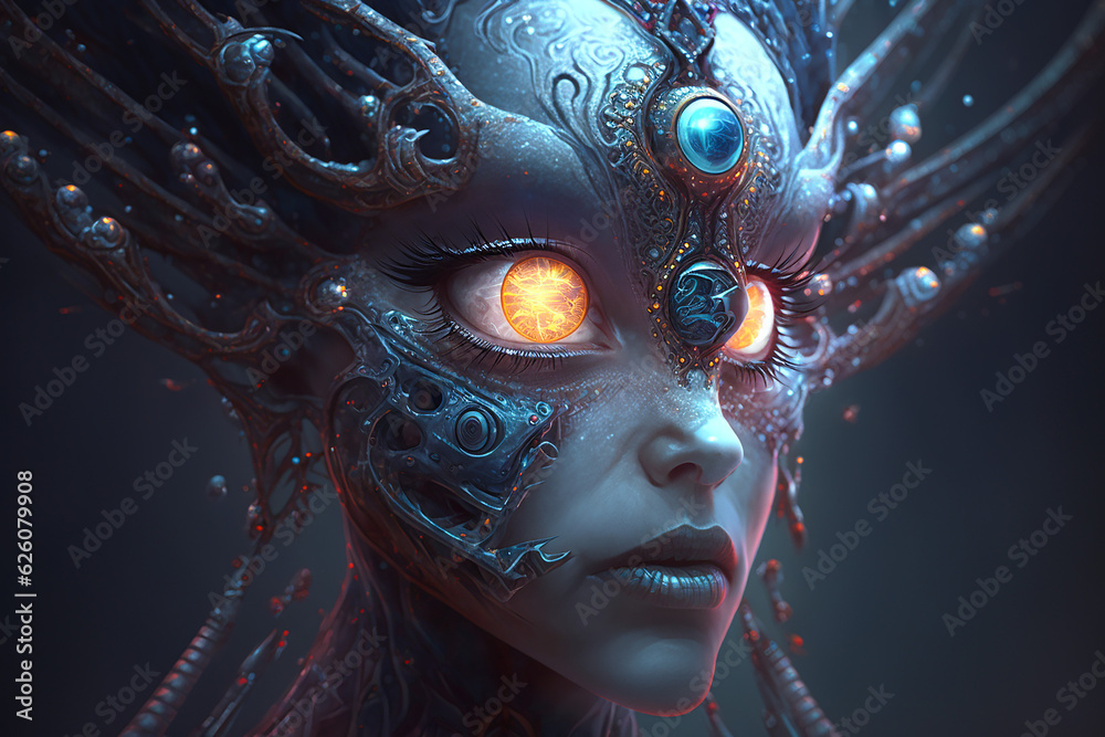 Detailed eye closeup and Rudra eye, fantasy futuristic fairytale face ...
