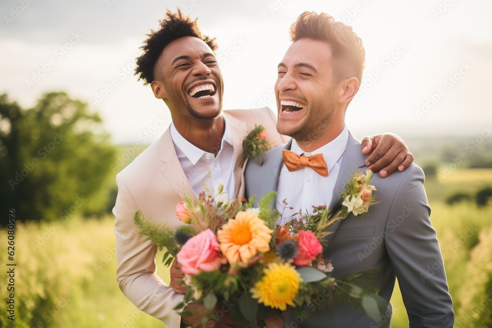 Two Happy Men in Love Share Their Vows and Get Married. LGBTQ ...