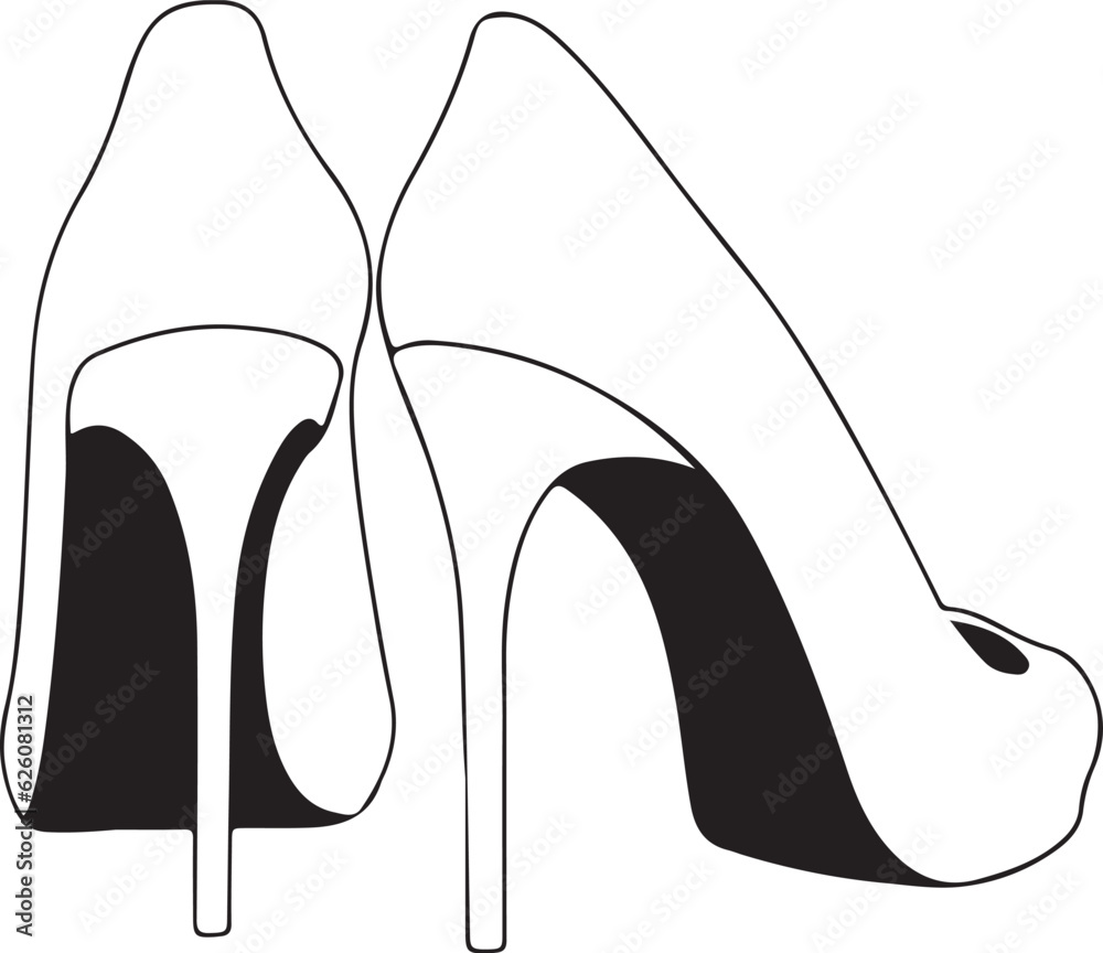 black high heels svg, high heeled shoes svgm high heels vector ...
