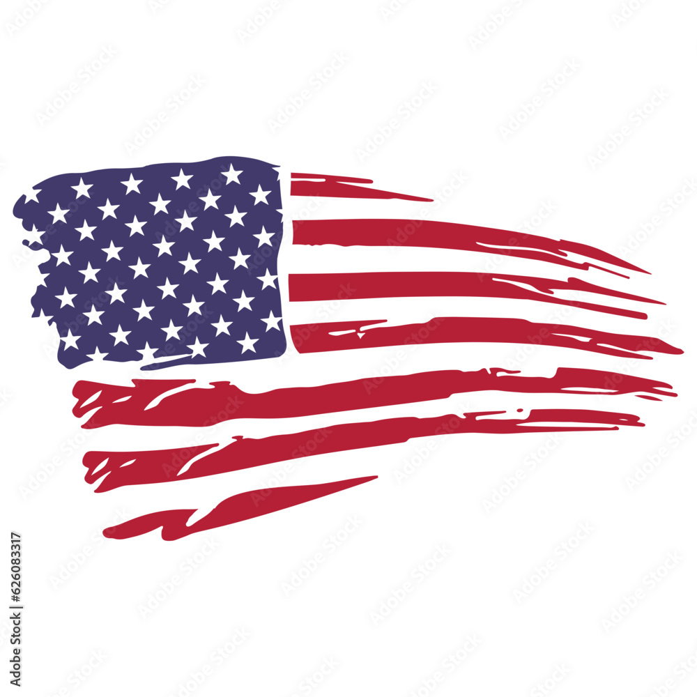 distressed American flag svg, tattered flag svg, flag eps, distressed ...