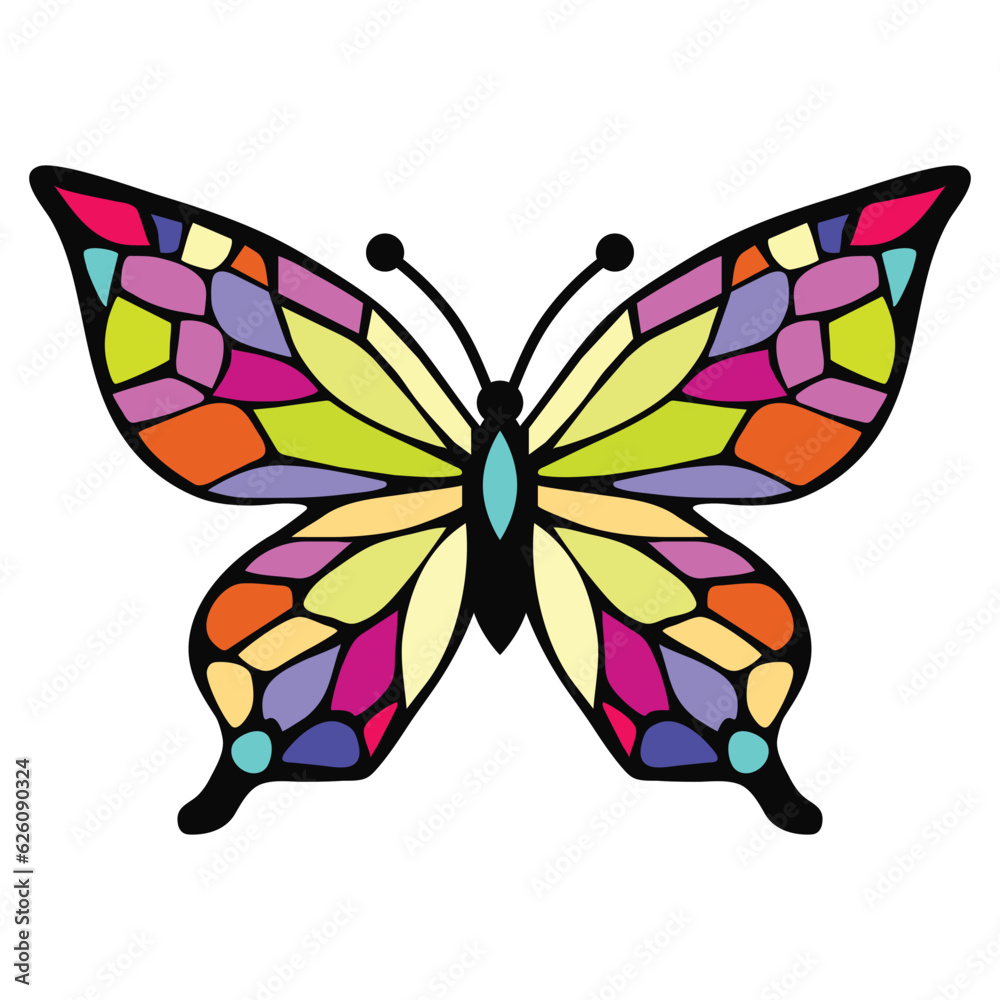 Colorful butterfly vector cartoon illustration Stock Vector | Adobe Stock