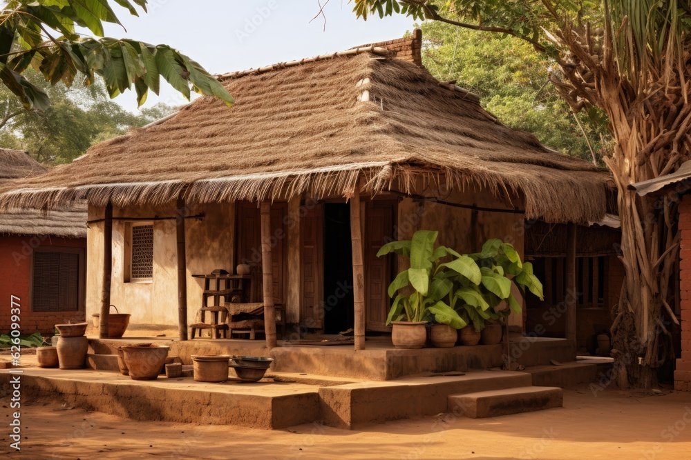 Traditional Indian homes are characterized by roofs made of bricks and ...
